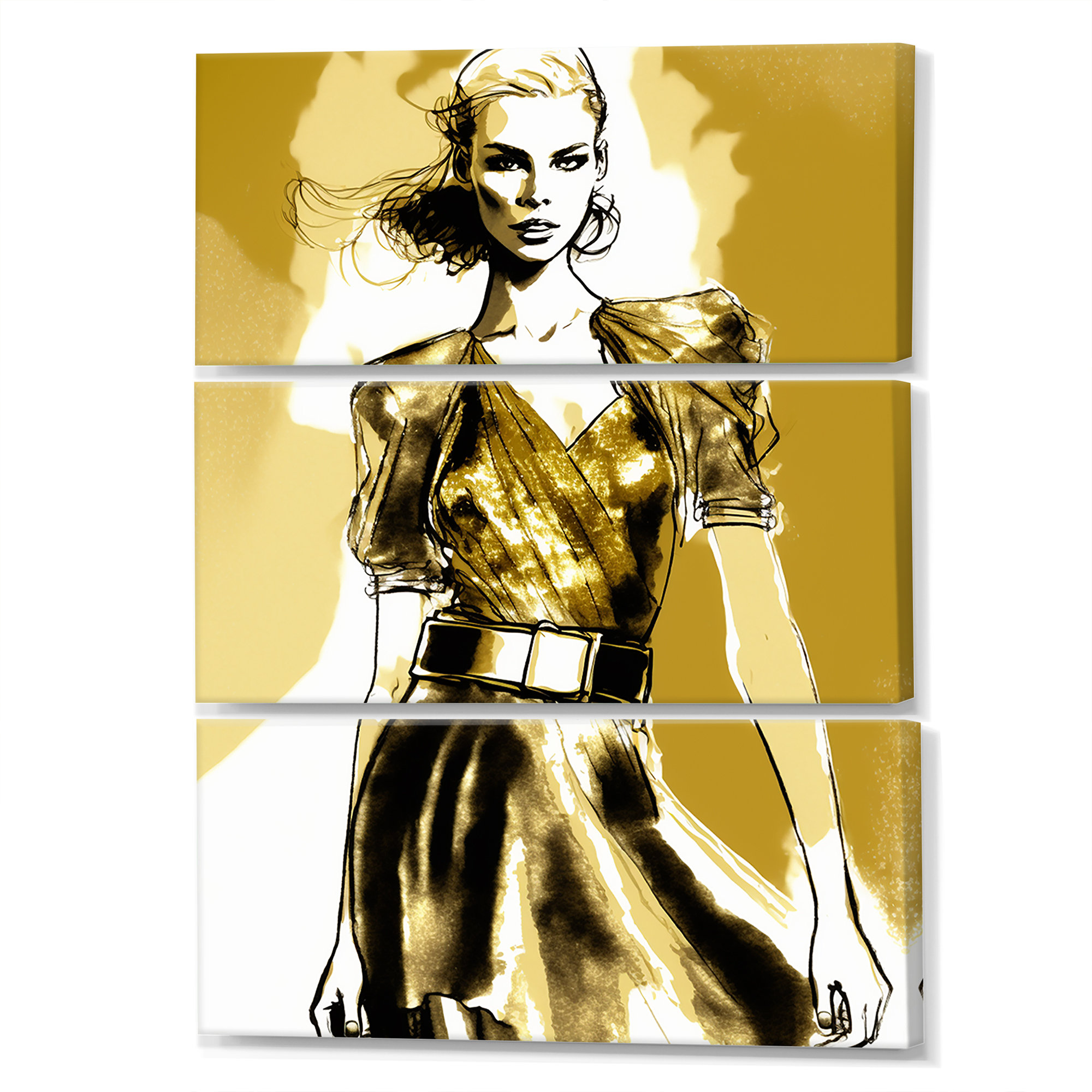 Mercer41 Exquisite Model Haute Couture Gold III - 3 Piece Wrapped ...