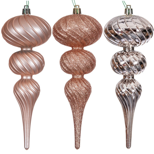 Charlton Home® 8" Swirl Finial Ornament Assortment. Two matte, two ...