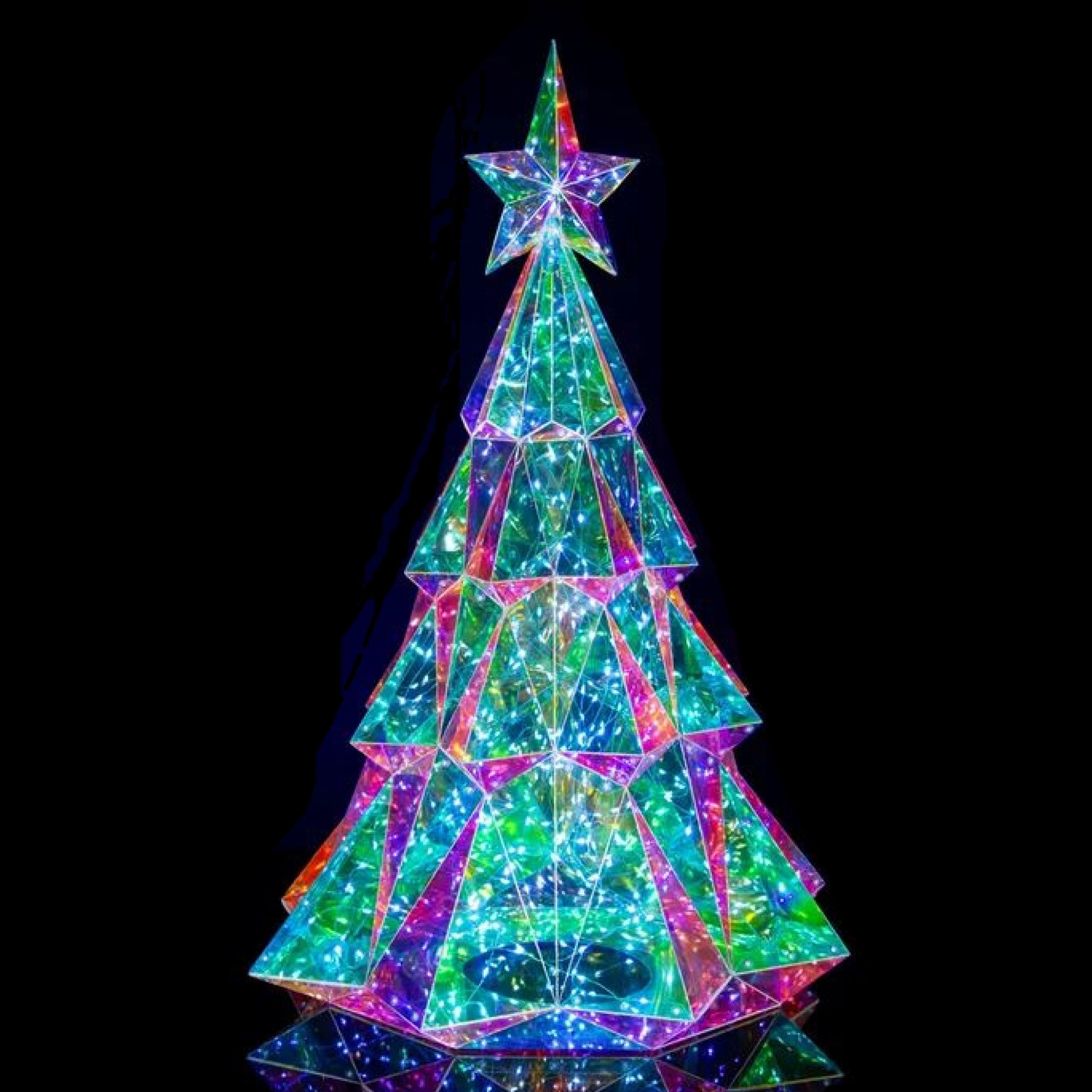 Kurt Adler Pre-Lit Multifunction RGB LED Smart Holographic Christmas ...