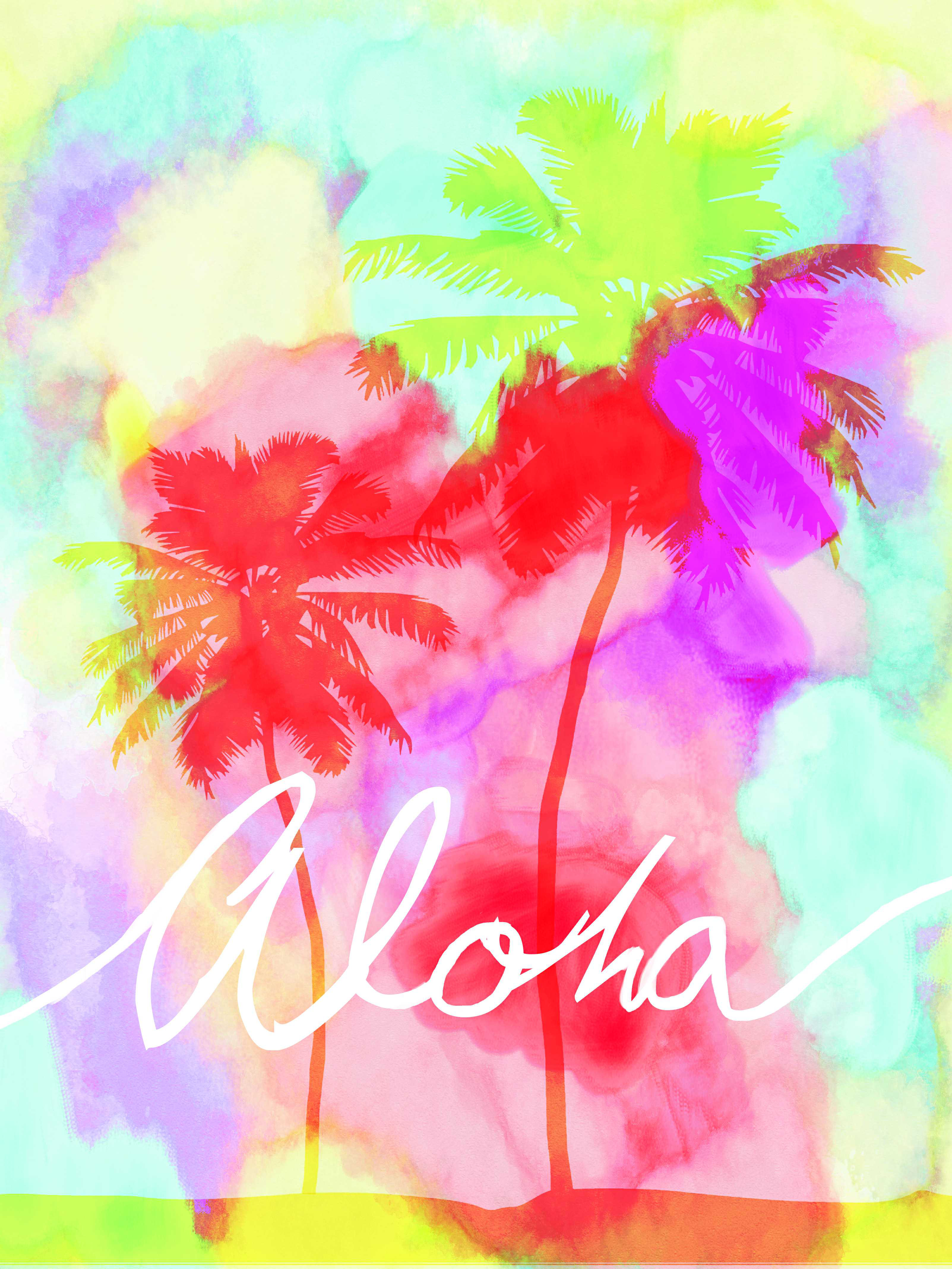 Bay Isle Home™ Aloha Watercolor - Wrapped Canvas Print | Wayfair