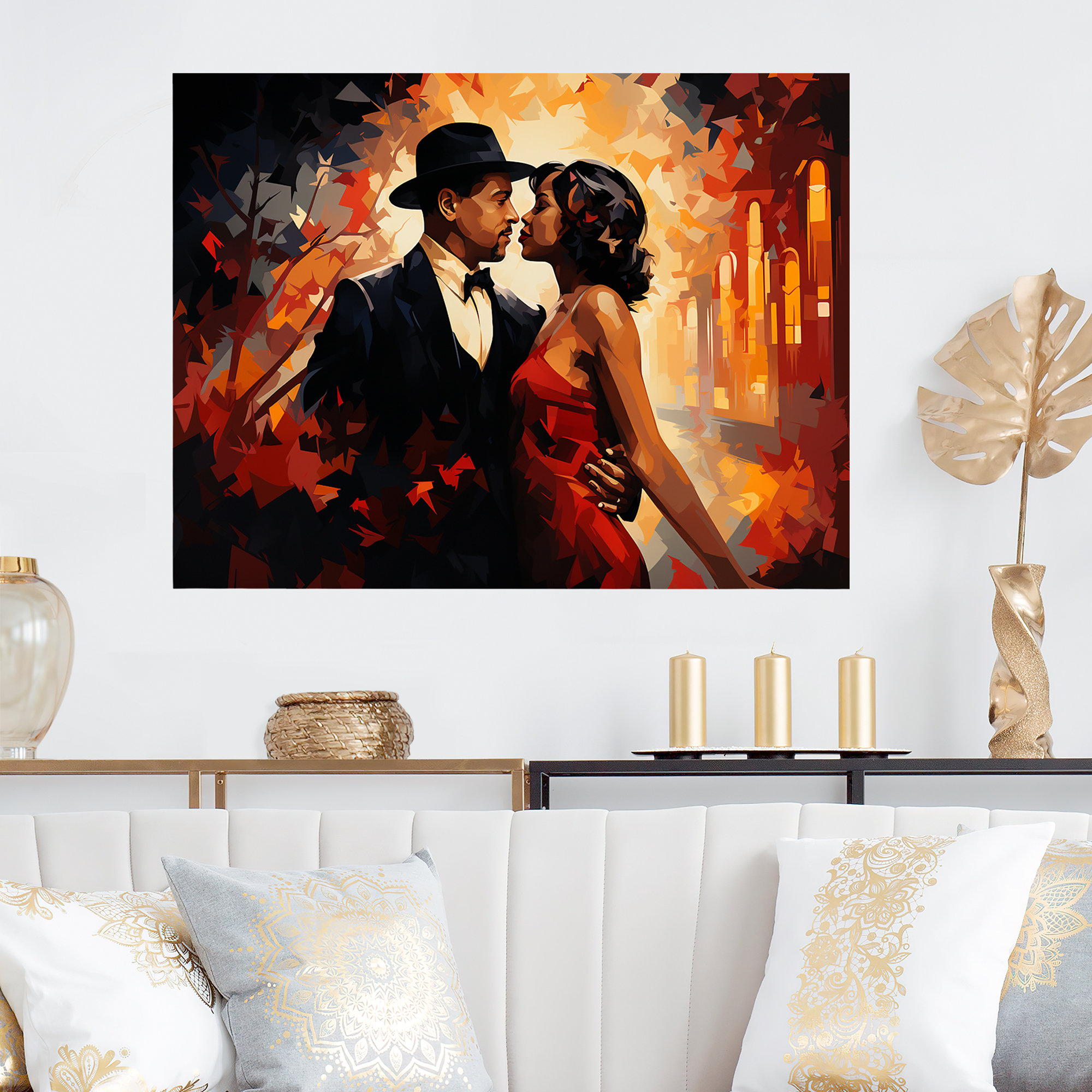 Lark Manor™ Red And Orange Harlem Renaissance Jazz Couple - Harlem ...