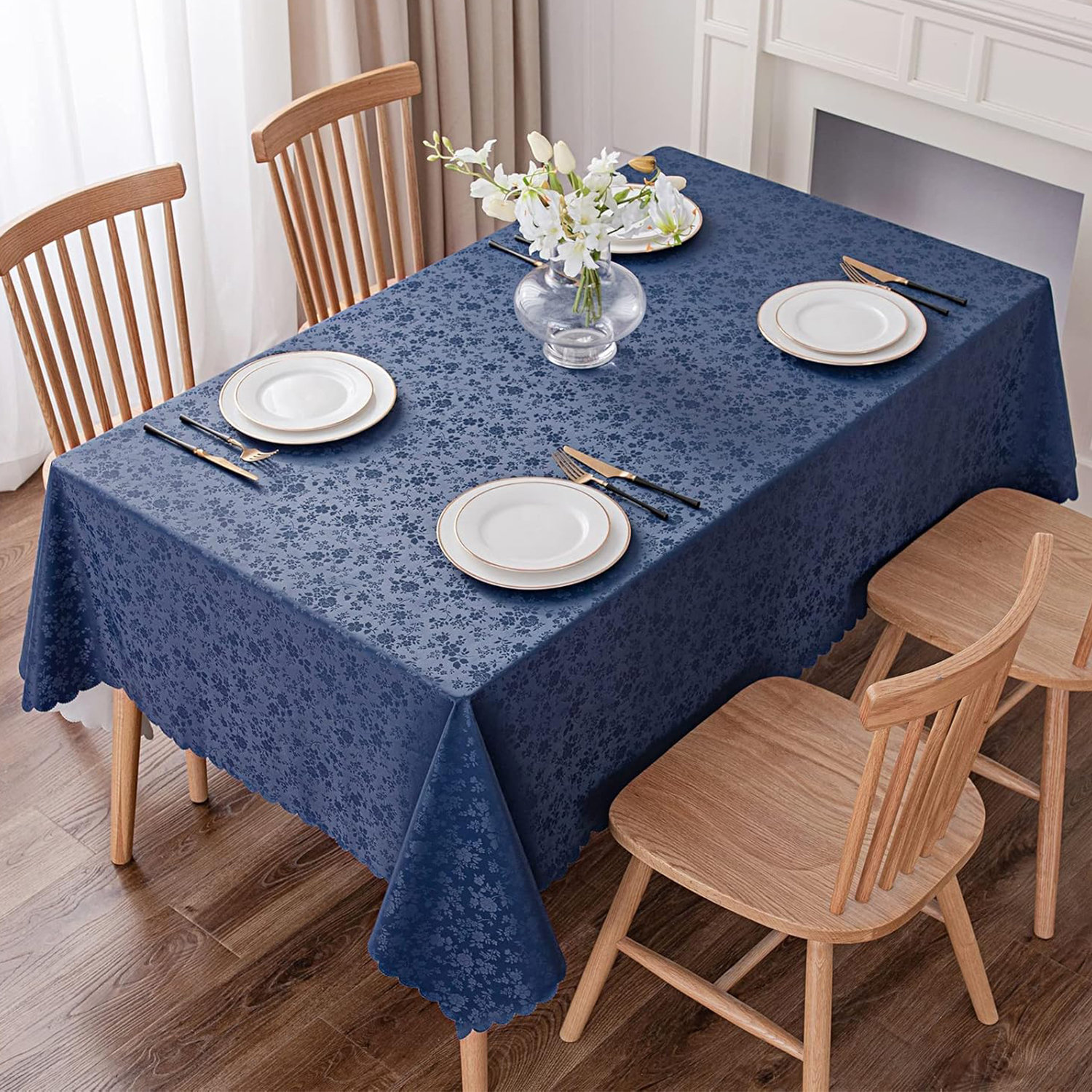 Lark Manor Waterproof Wipeable Vinyl Tablecloth,Rectangle Heavy Duty ...