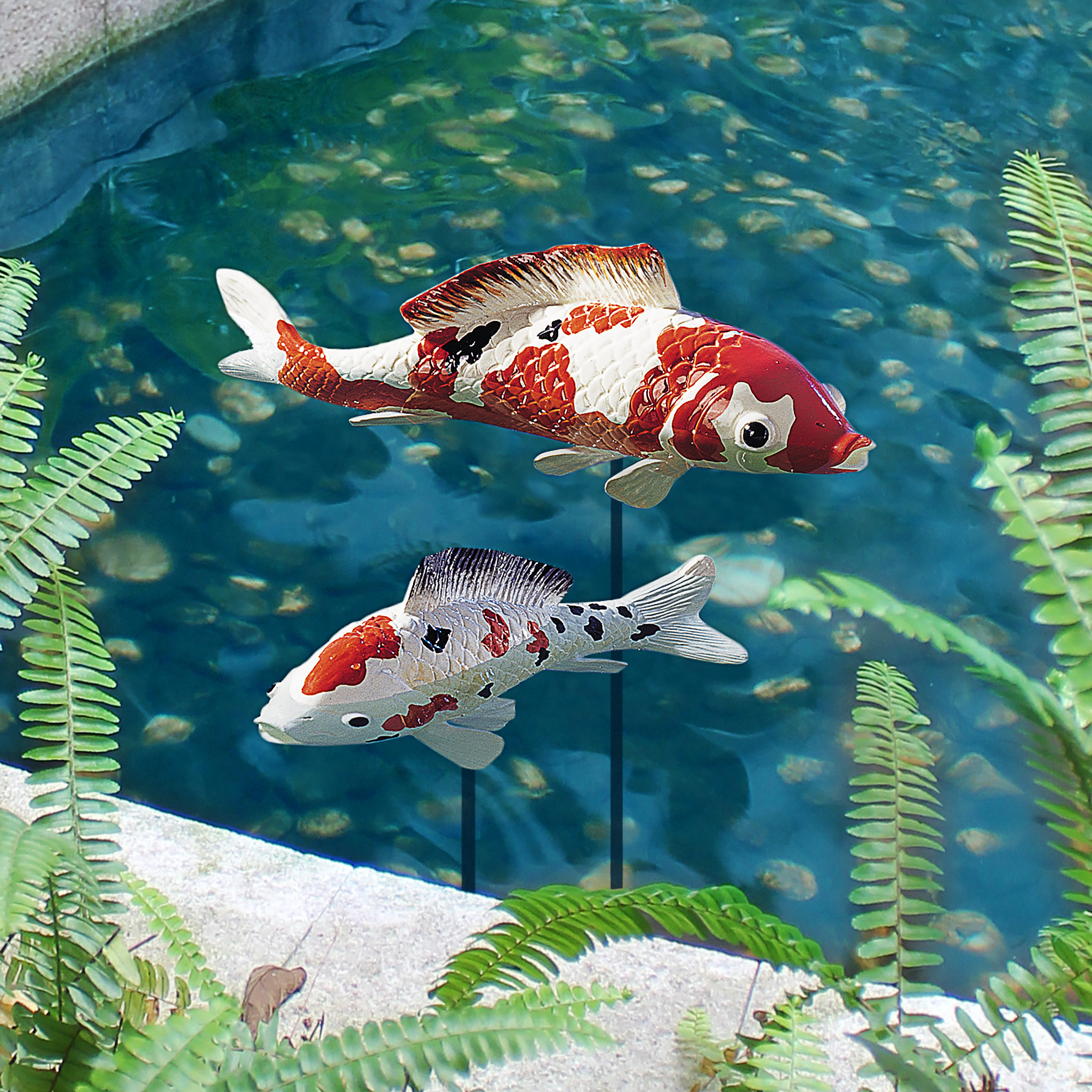 Design Toscano 2 Piece Japanese Floating Koi Figurine Set & Reviews ...