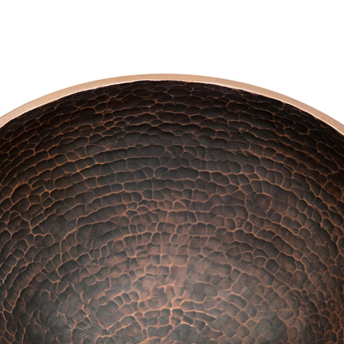 Premier Copper Products 13" Round Hand Forged Old World Copper Vessel ...