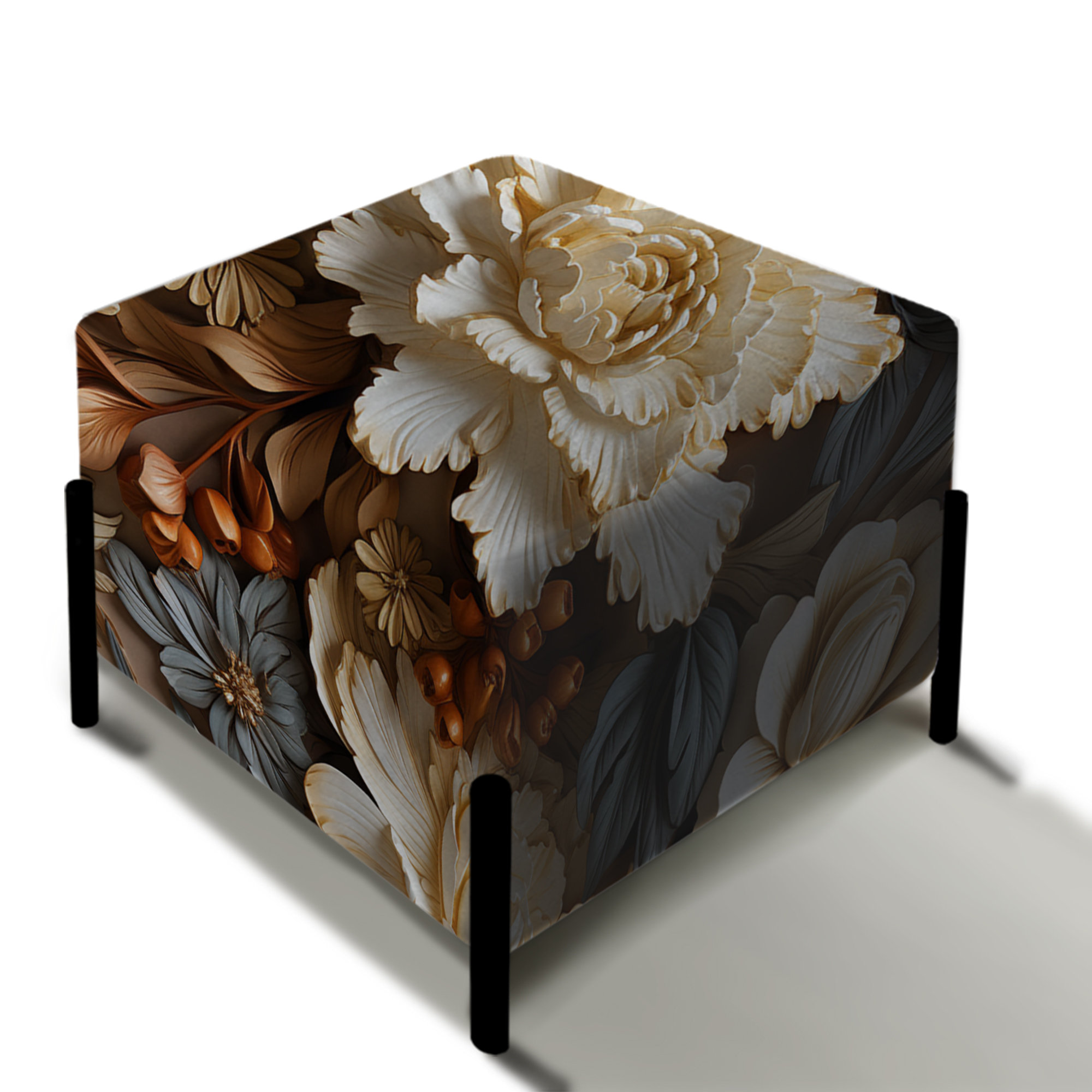 Design Art Rustic Brocade Elegance Victorian Pattern I - Floral Square ...