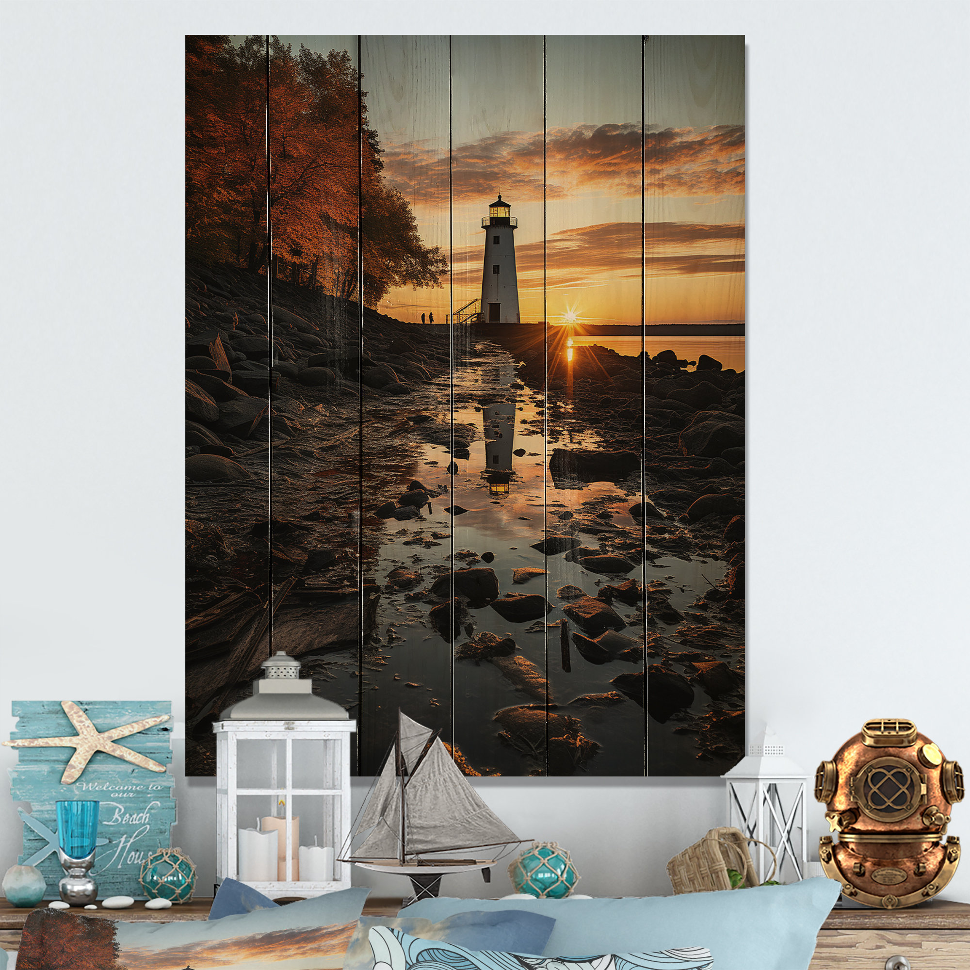 Breakwater Bay Port Maritime Solace IV - Unframed Print on Wood | Wayfair