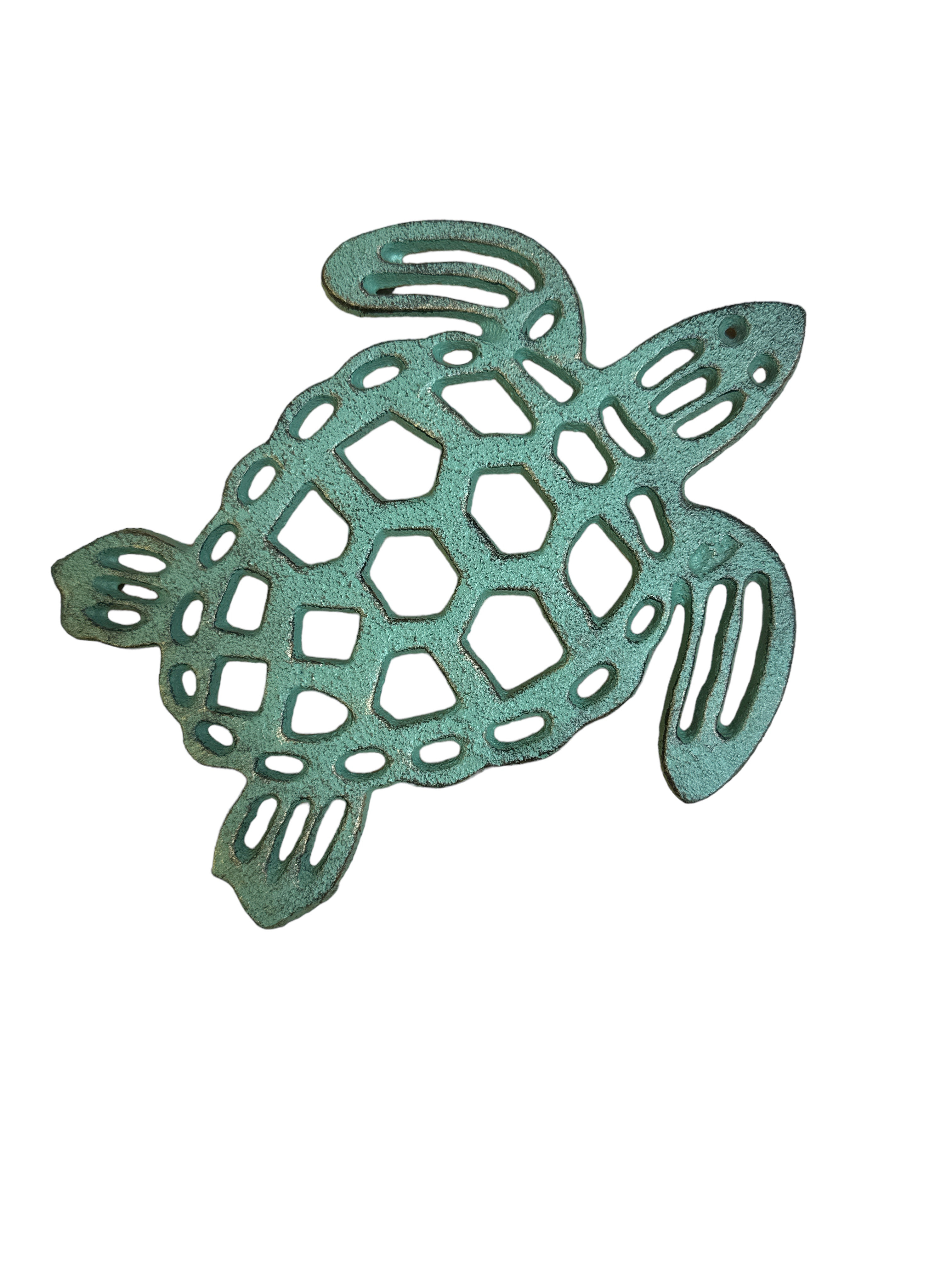 Bay Isle Home™ Oatley Tropical Green Cast Iron Sea Turtle Coastal Beach ...