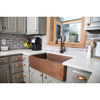 Birch Lane™ Anelis Copper 33" Single Bowl Farmhouse Apron Kitchen Sink ...