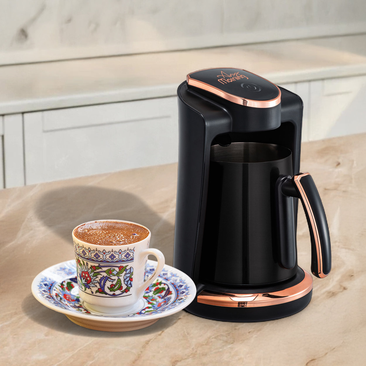 Any Morning Turkish / Greek / Arabic Coffee Machine Automatic 1-4 Cups ...