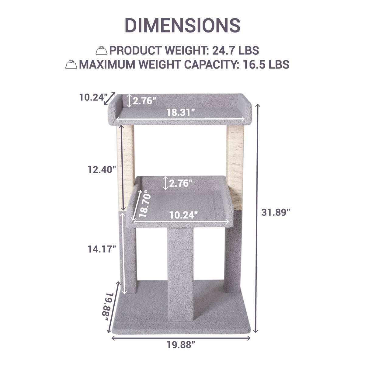Tucker Murphy Pet™ Tott and Eling 2-Tier Cat Tree Tower; Cat Condo with ...