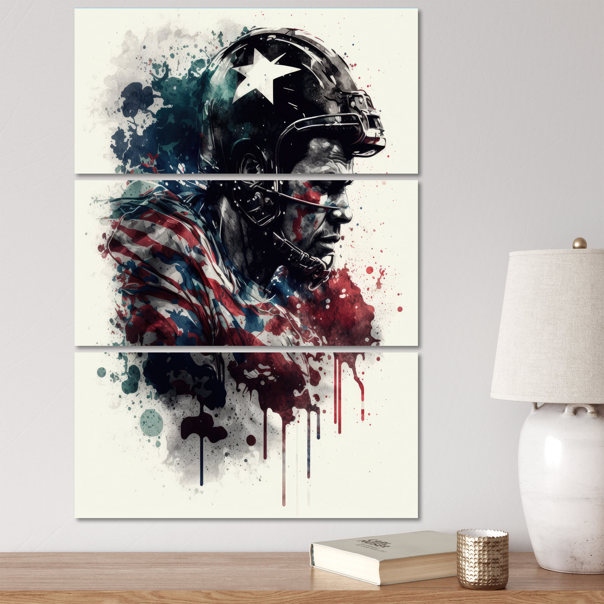 Williston Forge Football Player Portrait - Sport Football Canvas Wall ...