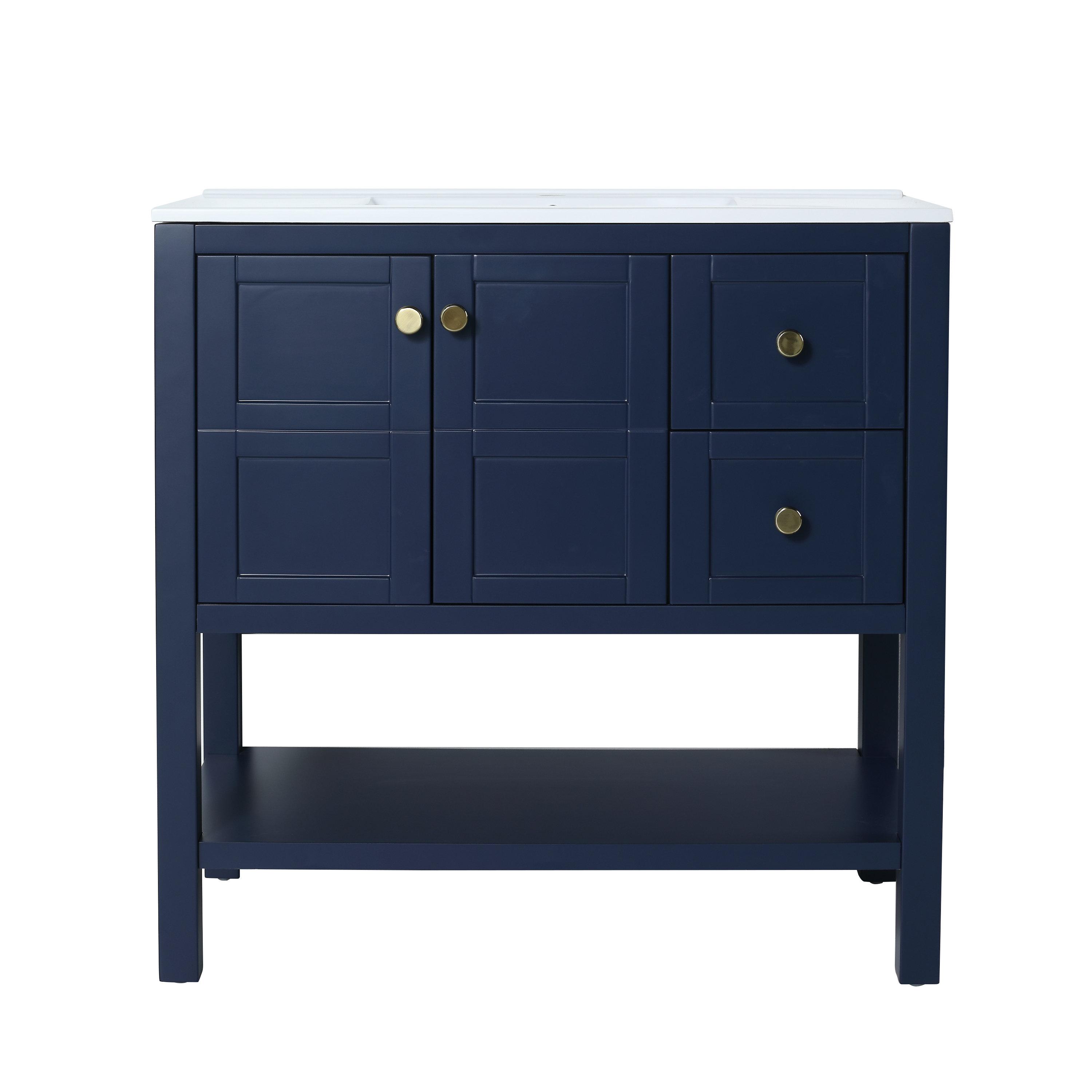 Winston Porter Lutrell 35.6 Single Bathroom Vanity with Top | Wayfair