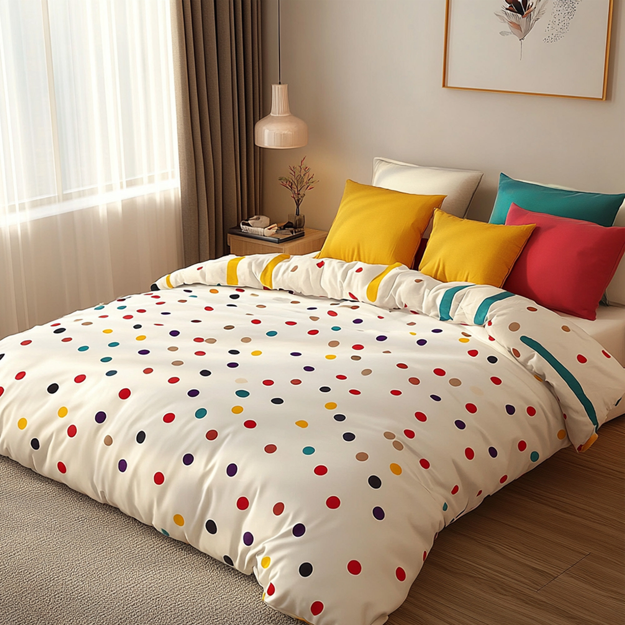 Latitude Run® Vibrant Polka Dot Cozy Duvet Cover | Wayfair