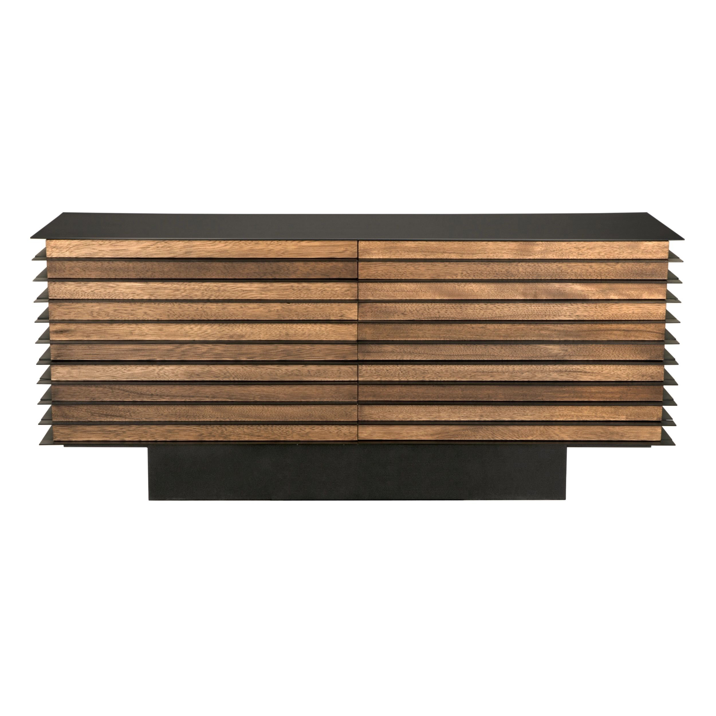 Noir Elevation 68'' Wide 6 Drawer Walnut Solid Wood Sideboard | Perigold