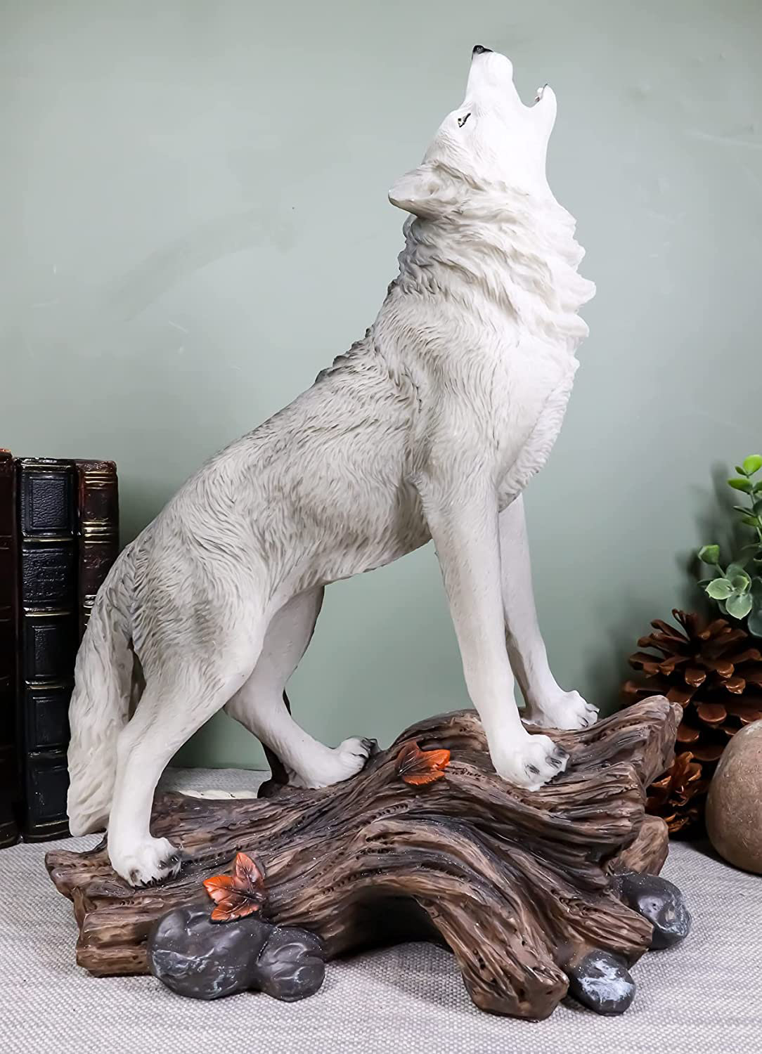 Millwood Pines Large Cries Of The Night Howling Alpha Grey Wolf Statue ...