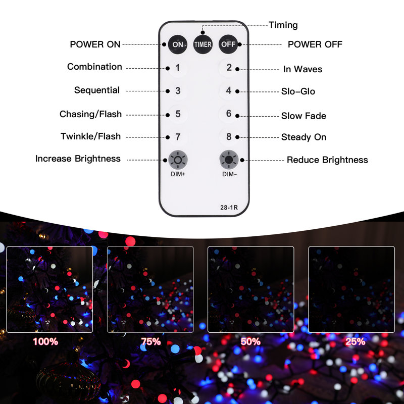 The Holiday Aisle® 787" LED String Lights with 8 Modes & Reviews | Wayfair