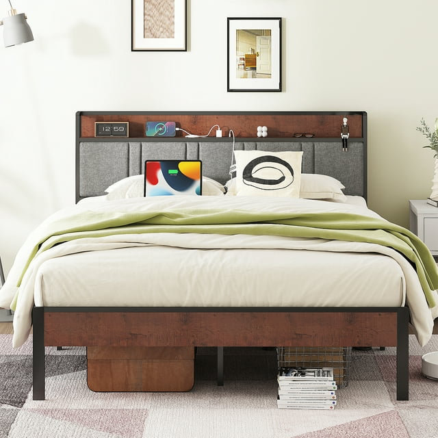 17 Stories Jeffory Upholstered Bookcase Storage Bed | Wayfair