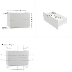 Orren Ellis 2 Drawer Multi-Purpose Storage Closet Cube Nightstand Sofa ...