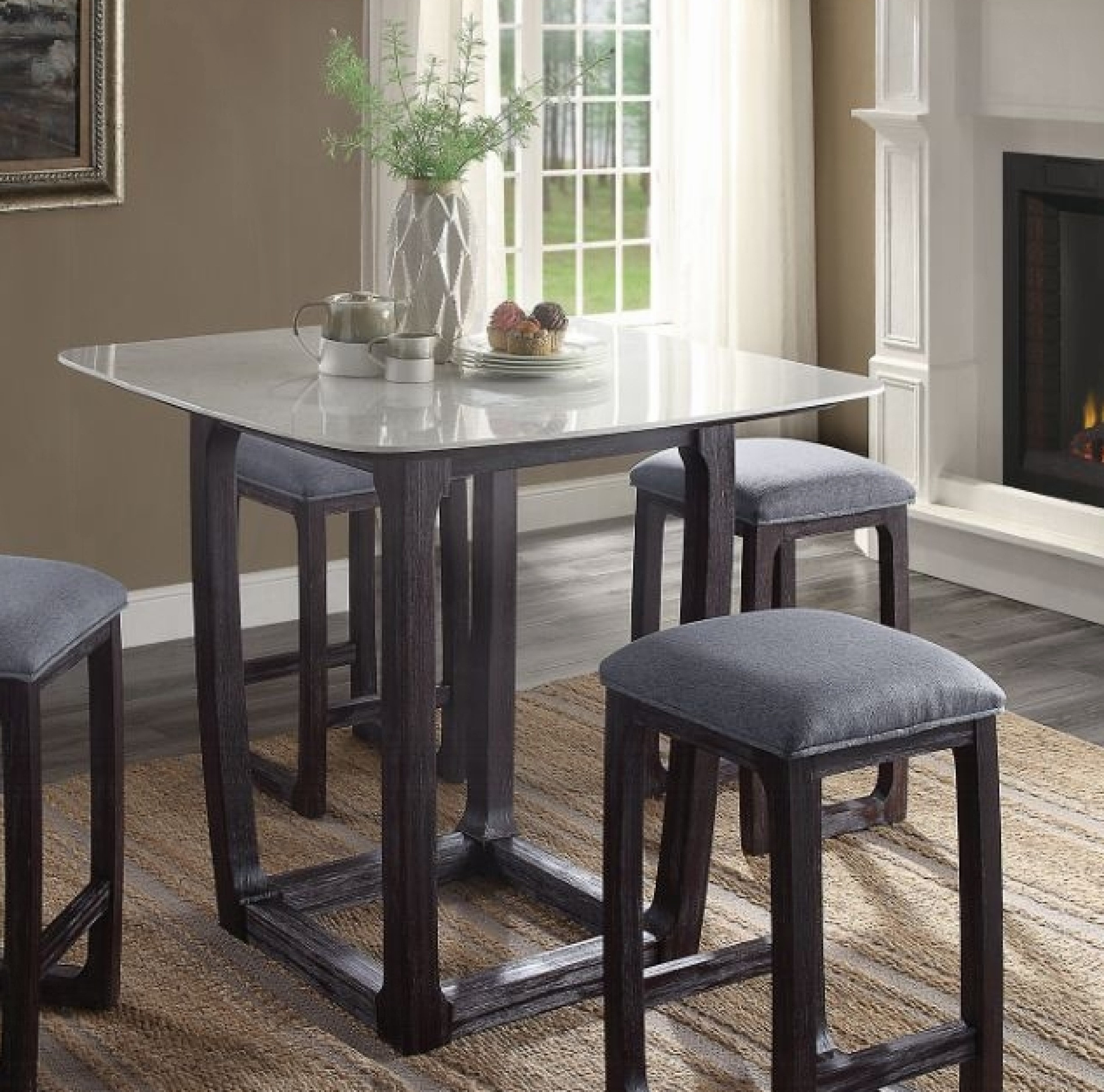Latitude Run® Carrabelle Counter Height Table W/Marble Top | Wayfair