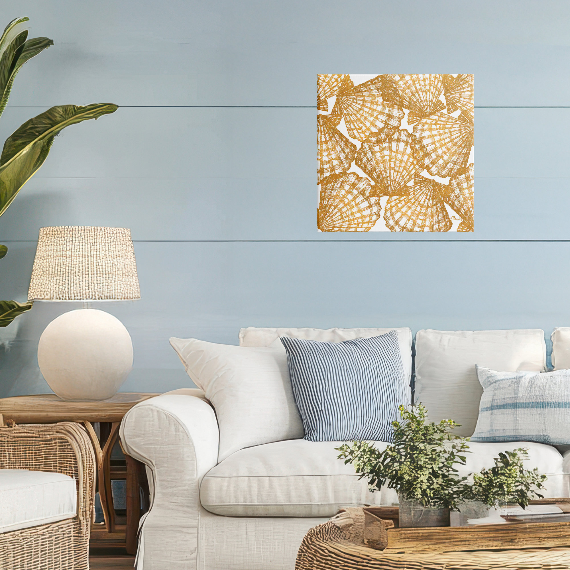 Bay Isle Home™ Gold Tropez Shells Canvas, design by Paul Brent | Wayfair