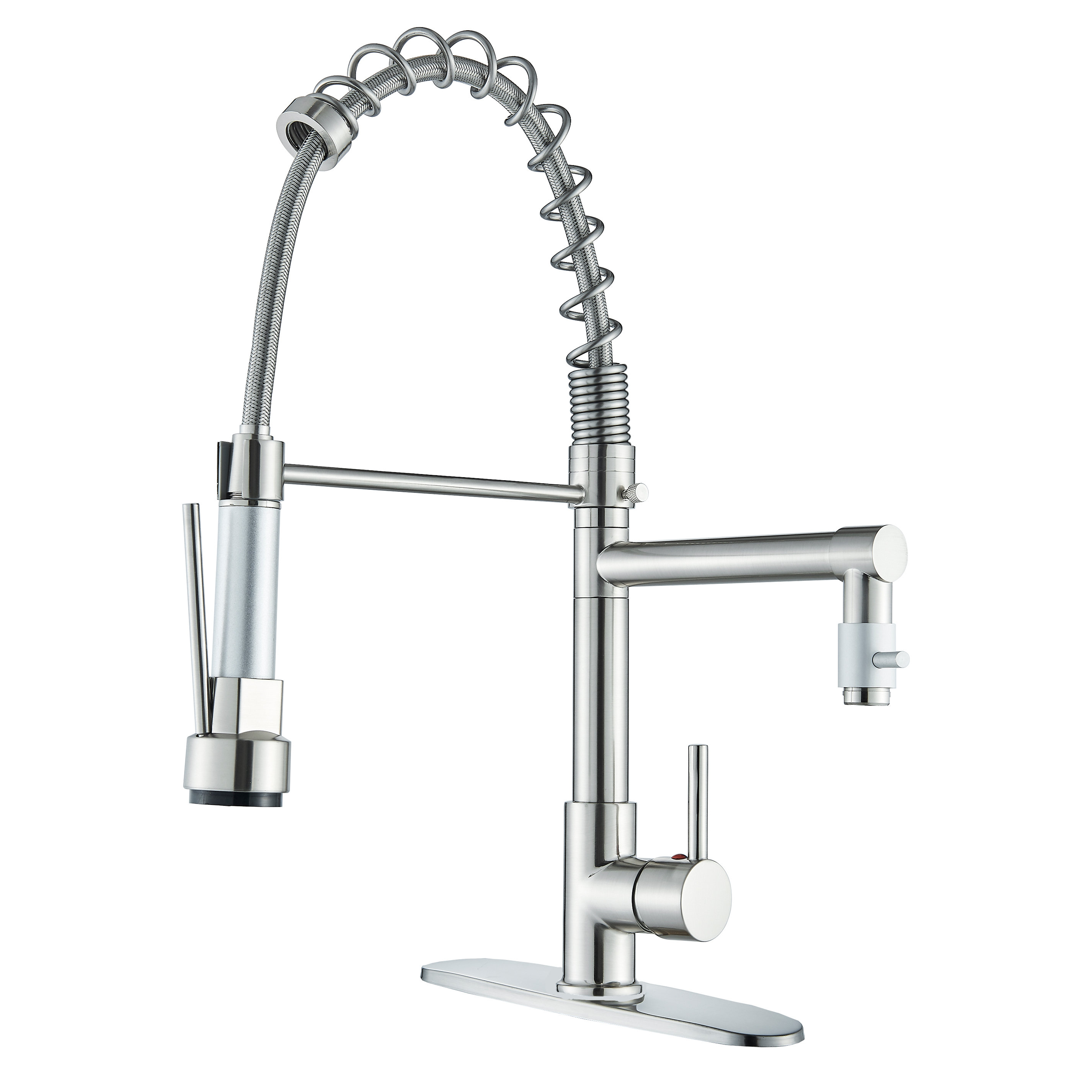 Nabiyy Commercial Kitchen Sink Faucet with Pull Down Sprayer Swivel ...