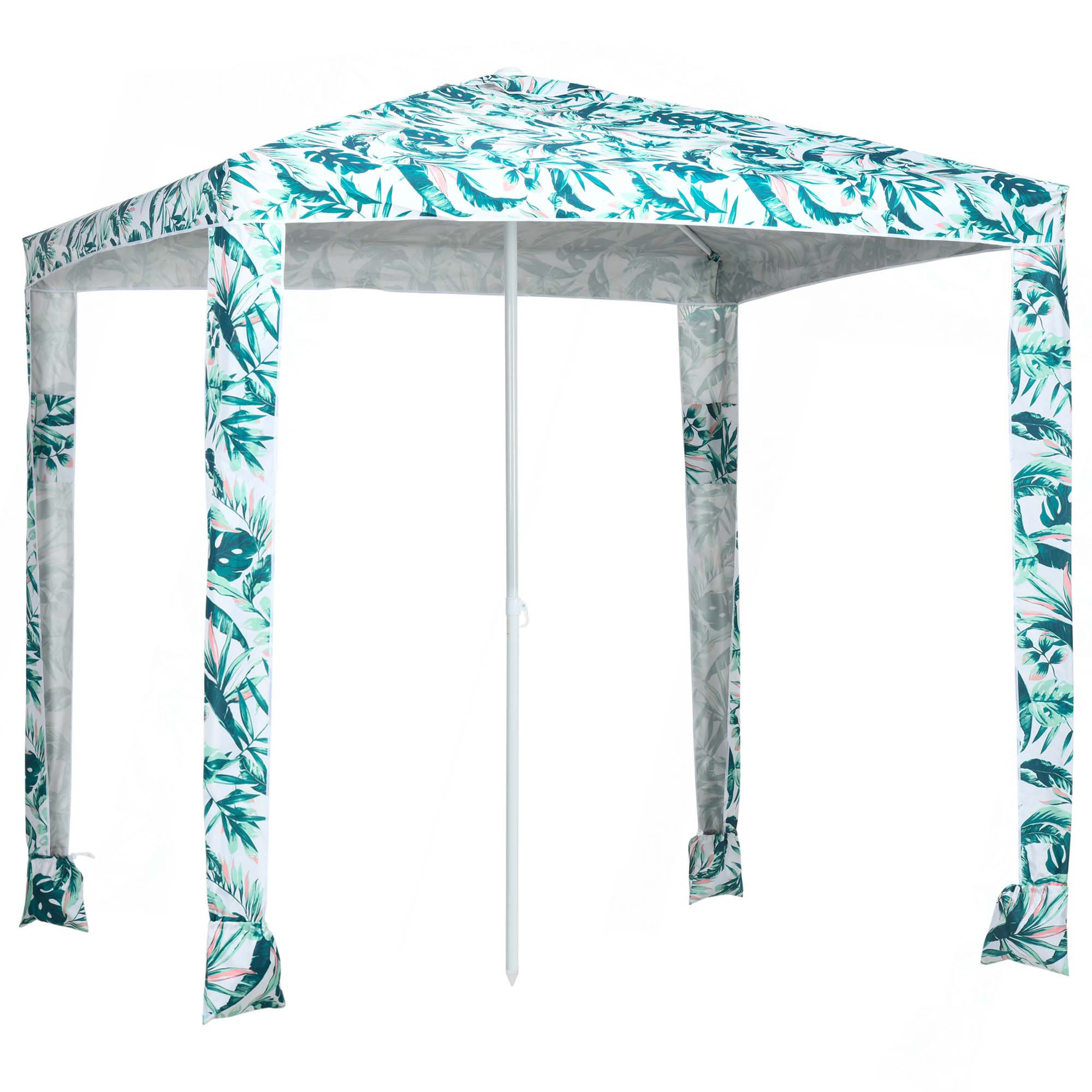 Arlmont & Co. Outsunny Quick Beach Cabana Canopy Umbrella, Easy ...