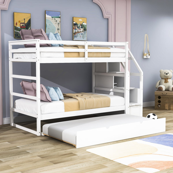 Harriet Bee Gridine Twin Over Twin Standard Bunk Bed with Trundle by ...
