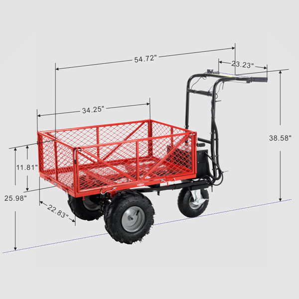Go Peak Track Wheelbarrow Utility Cart Electric Powered Cart 48V28ah ...
