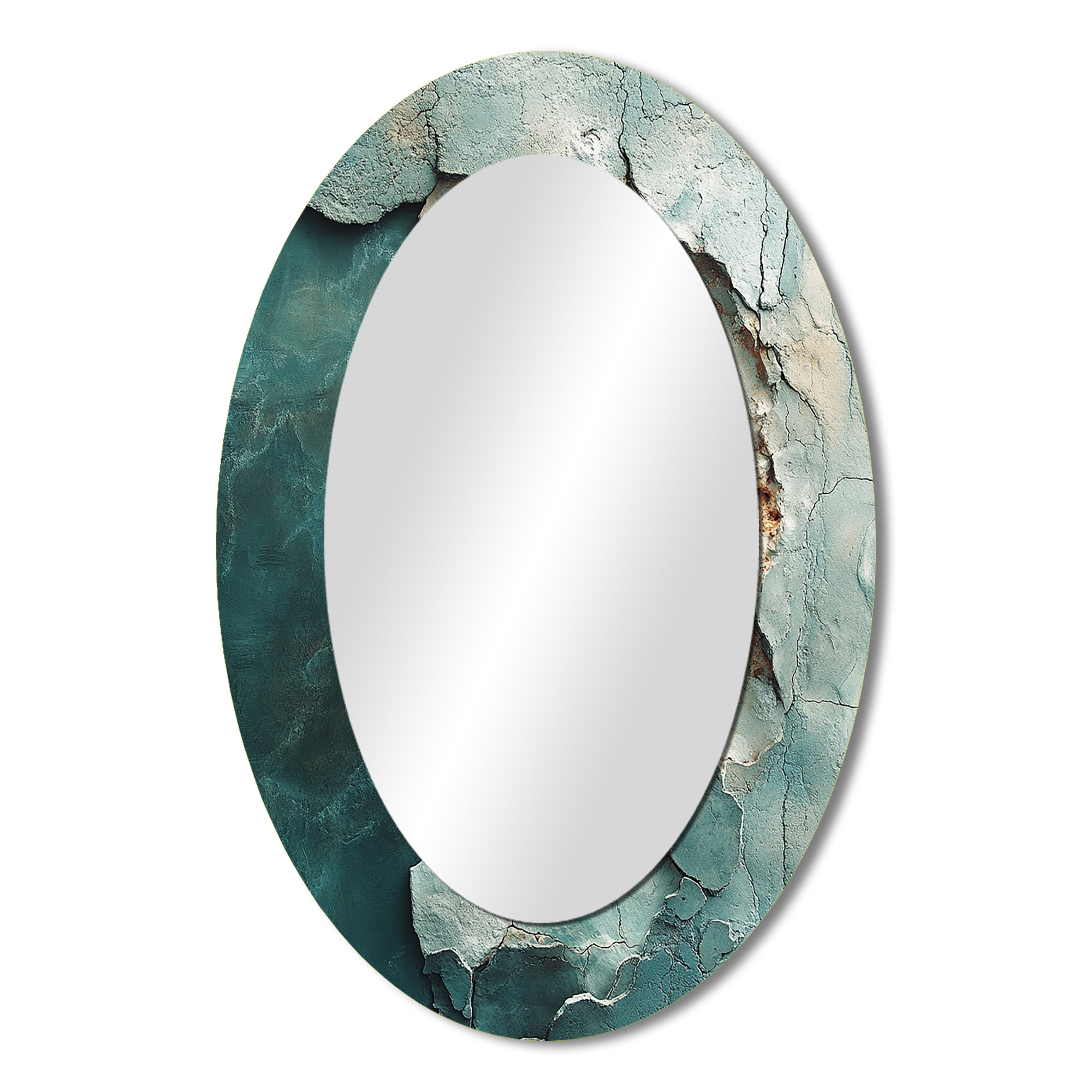 Dovecove Green And White Coastal Oceans Pulse - Coastal Oval Wall ...