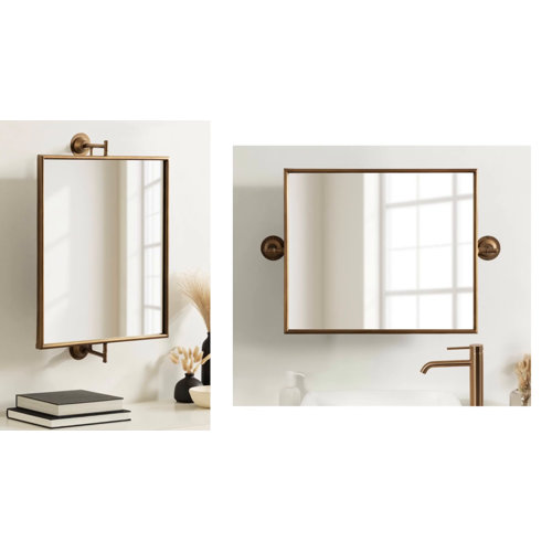 Willa Arlo Interiors Dunnell Metal Flat Wall Mirror | Wayfair