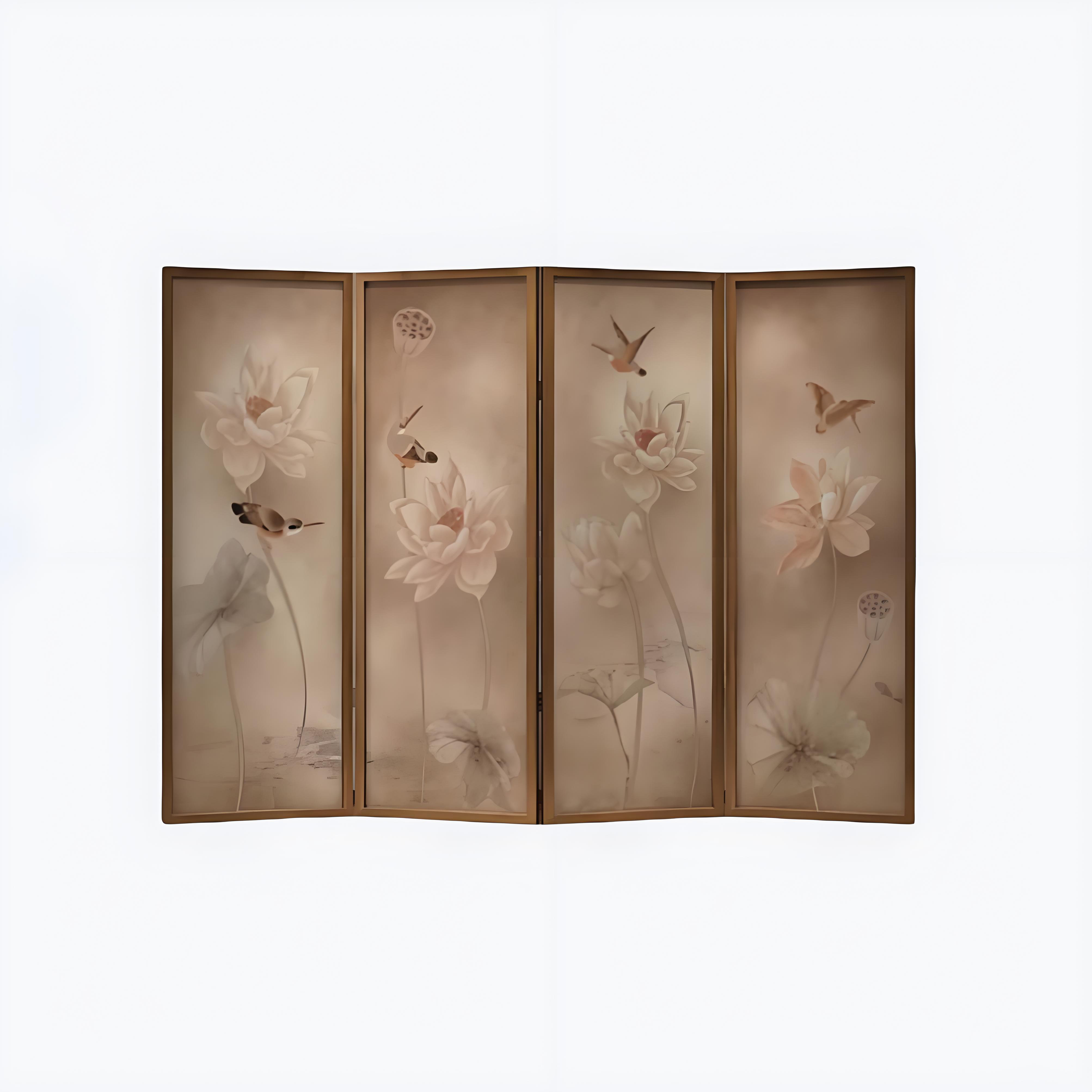 A Bestiary Living New Chinese retro lotus screen - Wayfair Canada