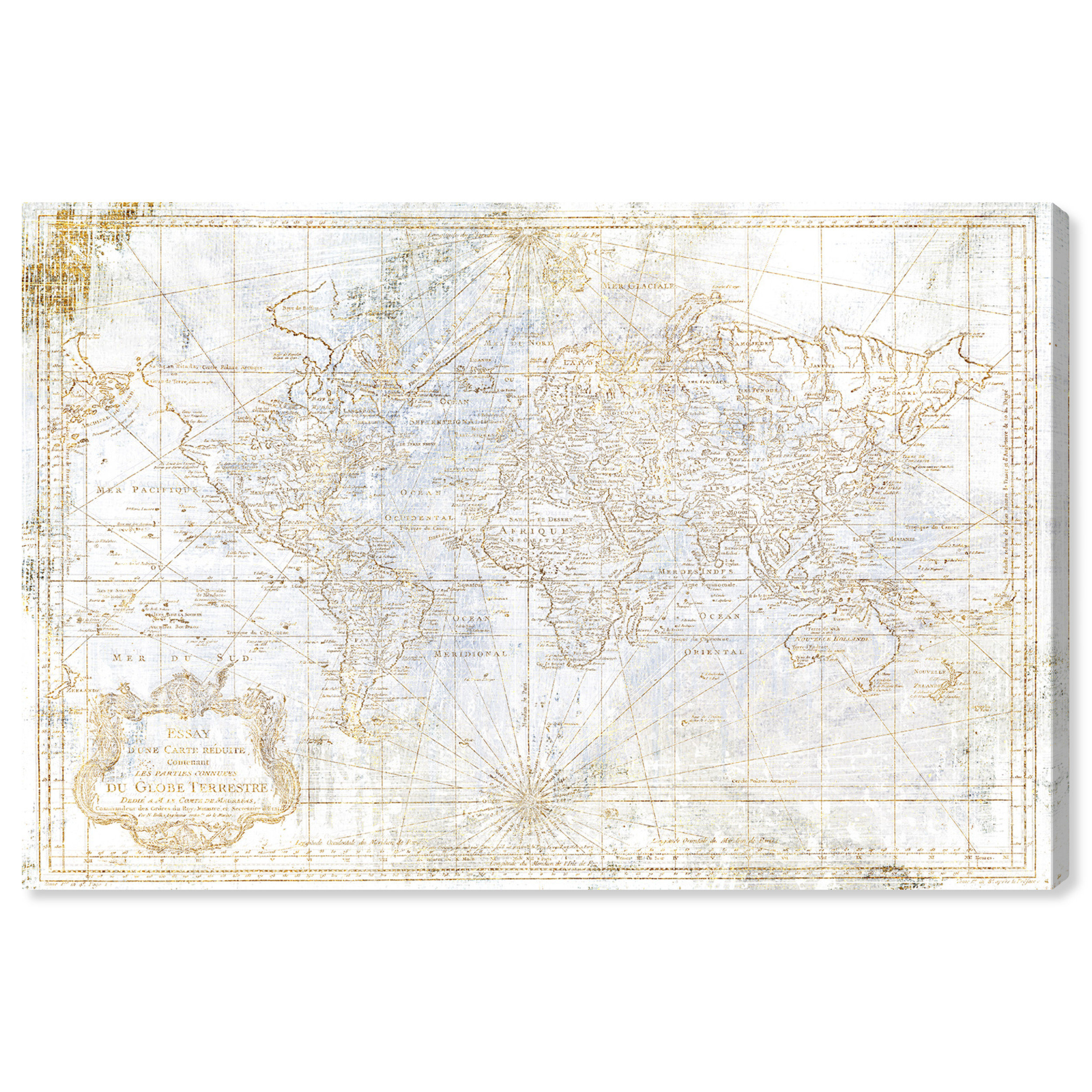Oliver Gal Prints World Map 1778 Diamond - Wrapped Canvas Painting ...