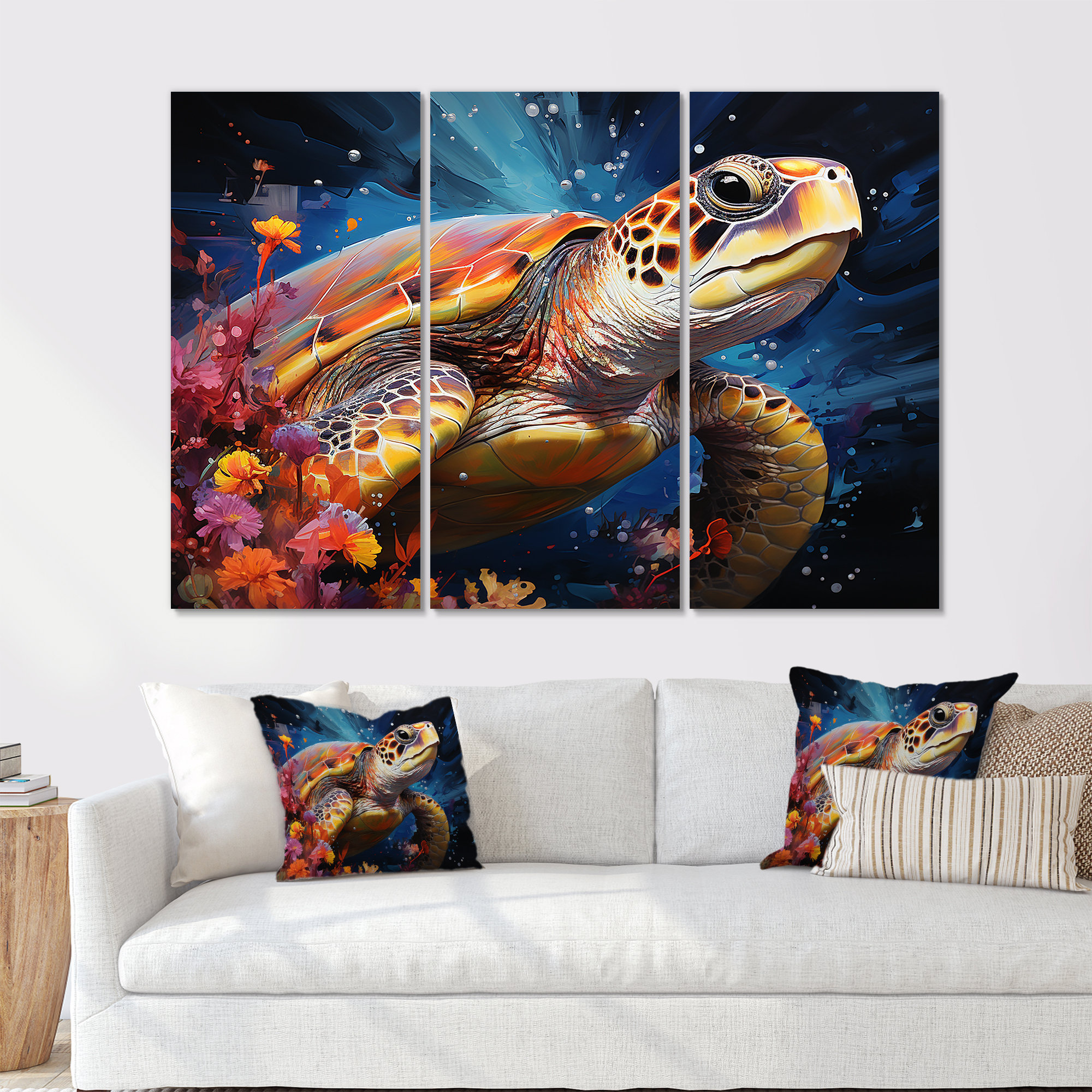 Bay Isle Home™ Serene Turtle Underwaters - Turtle Animal Canvas Wall ...