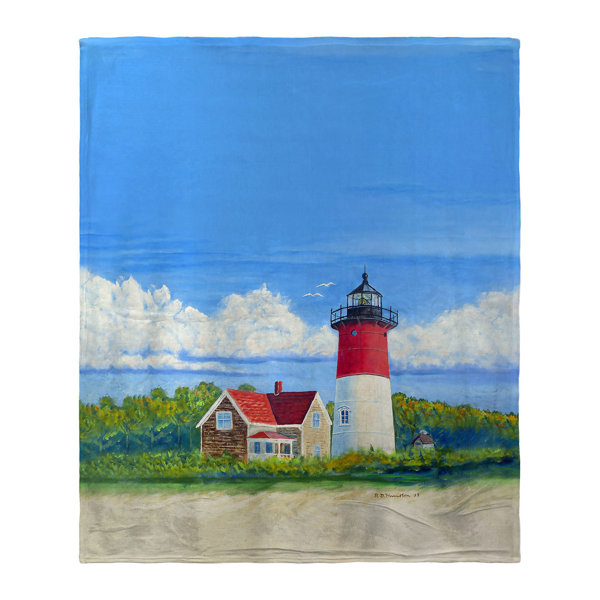 Betsy Drake Interiors Nauset Lighthouse, MA Silk-Touch Throw | Wayfair