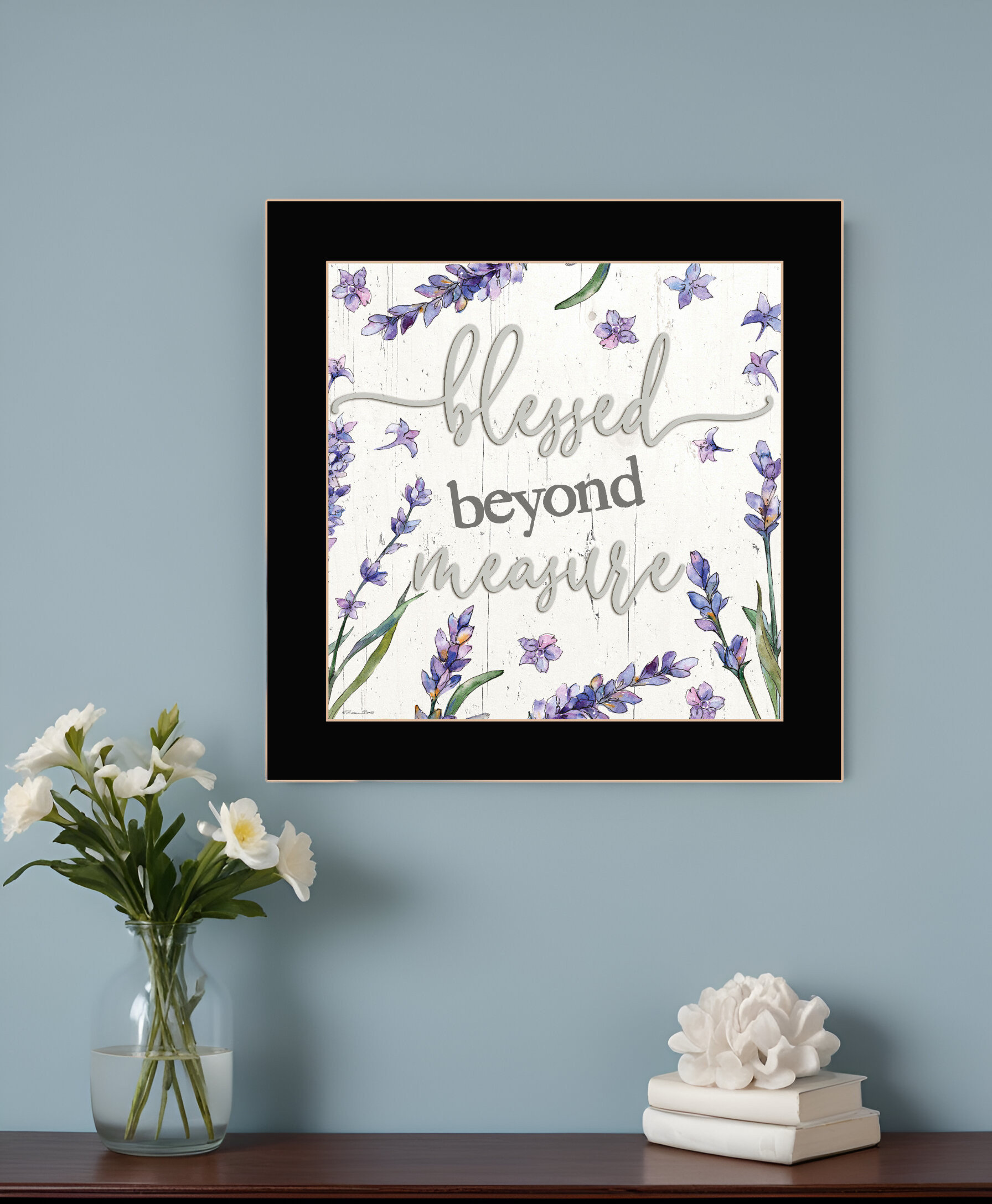 HomeRoots Blessed Beyond Measure Black Framed Print Wall Art | Wayfair