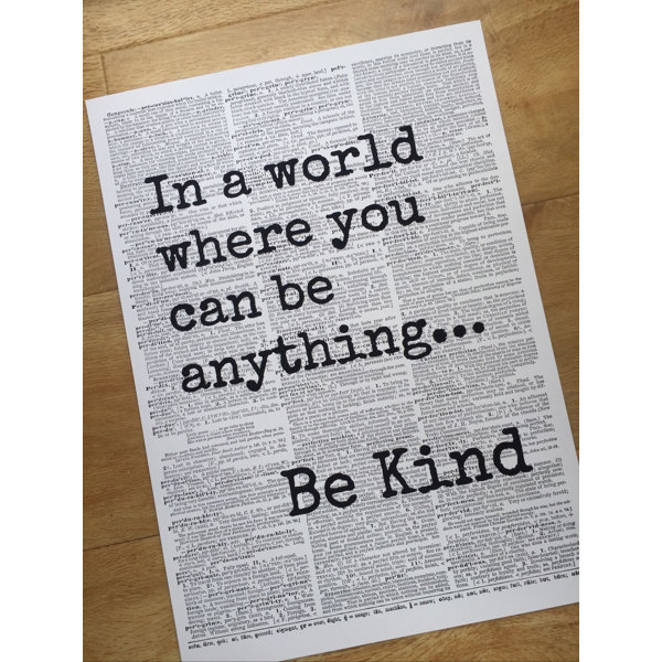 Happy Larry A3 Be Kind Dictionary Print - Inspirational Quote ...