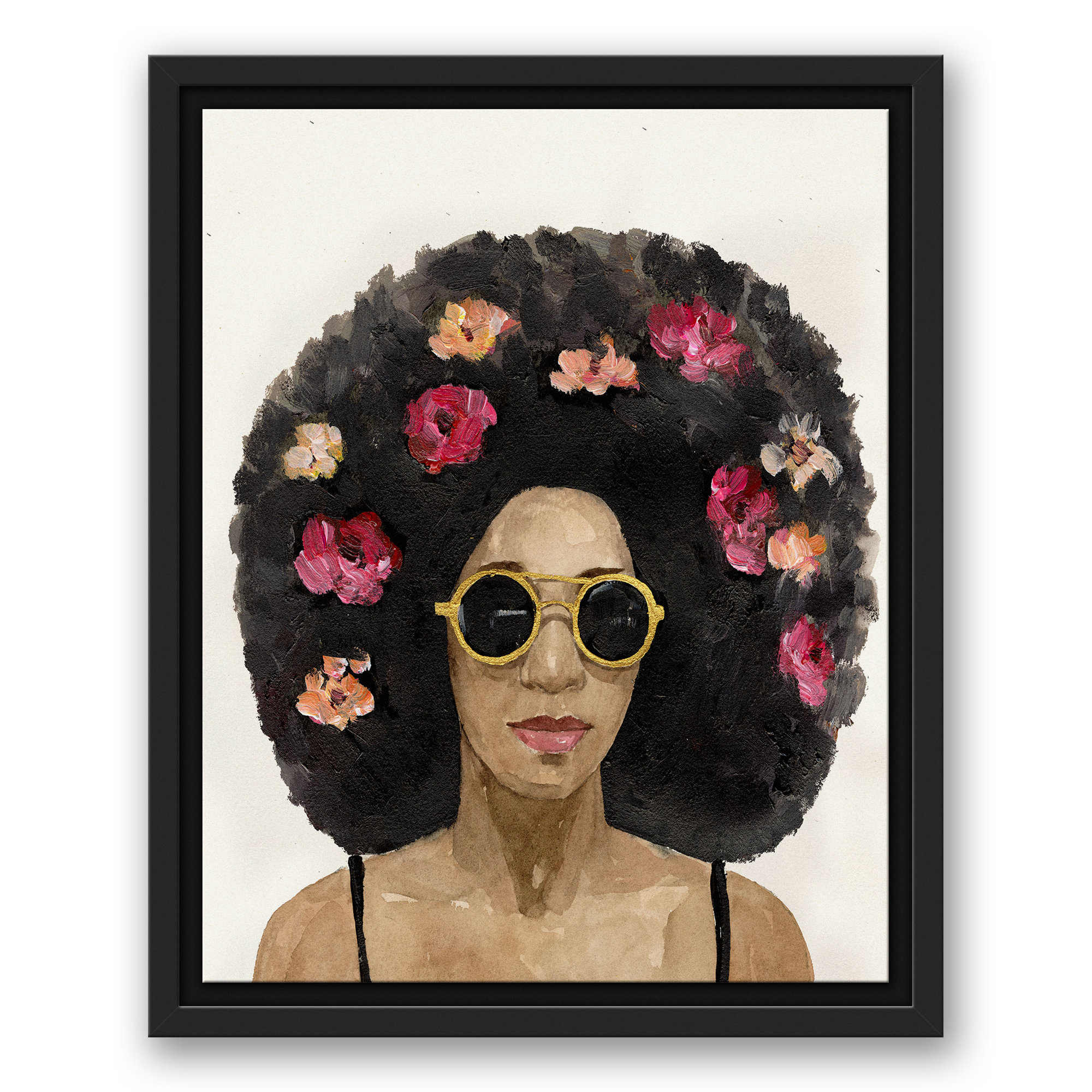 Everly Quinn Flowers For Fun Framed On Canvas Print | Wayfair