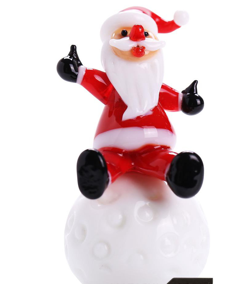 The Holiday Aisle® Christmas Winter Decorative Glass Santa on Snowball ...
