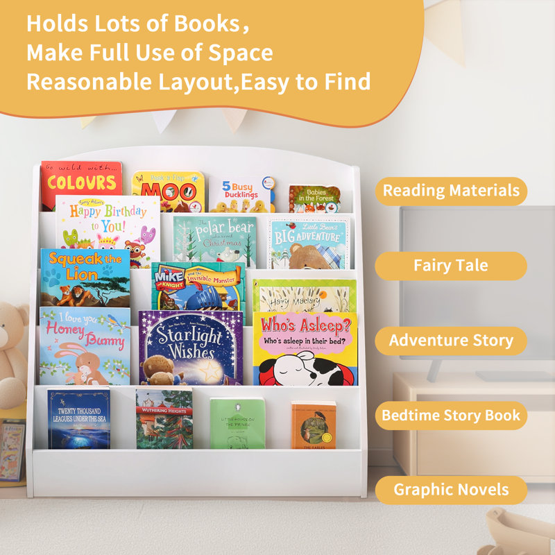 Ebern Designs Lavernon Bookcases for Rooms Natural Book Display Shelve ...