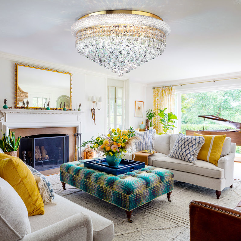 Rosdorf Park Iyannah 23 '' Crystal LED Flush Mount Light | Wayfair