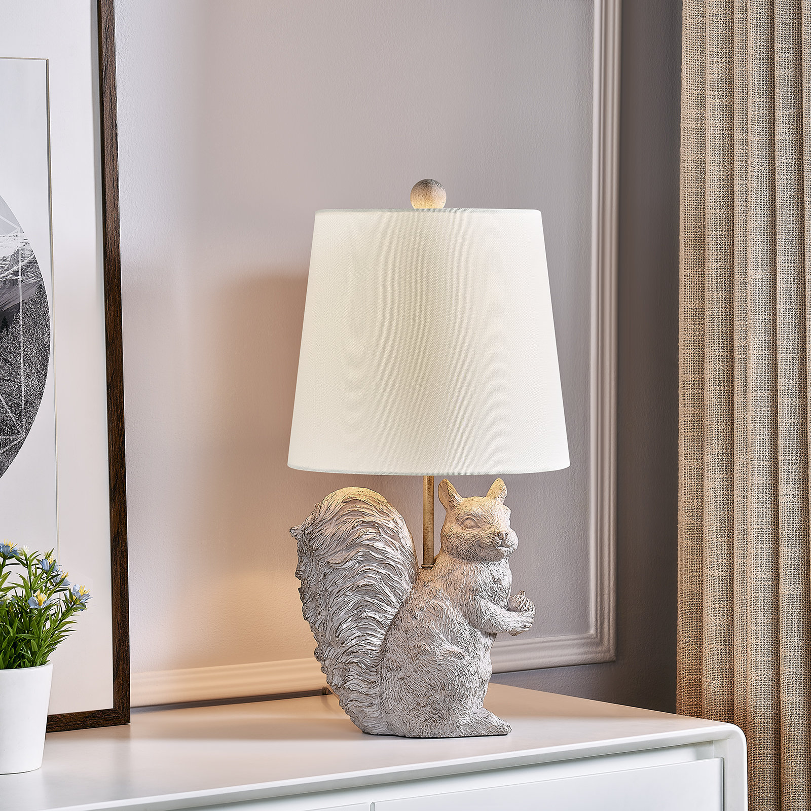 Ophelia & Co. 19" Resin Squirrel Table Lamp With Shade | Wayfair