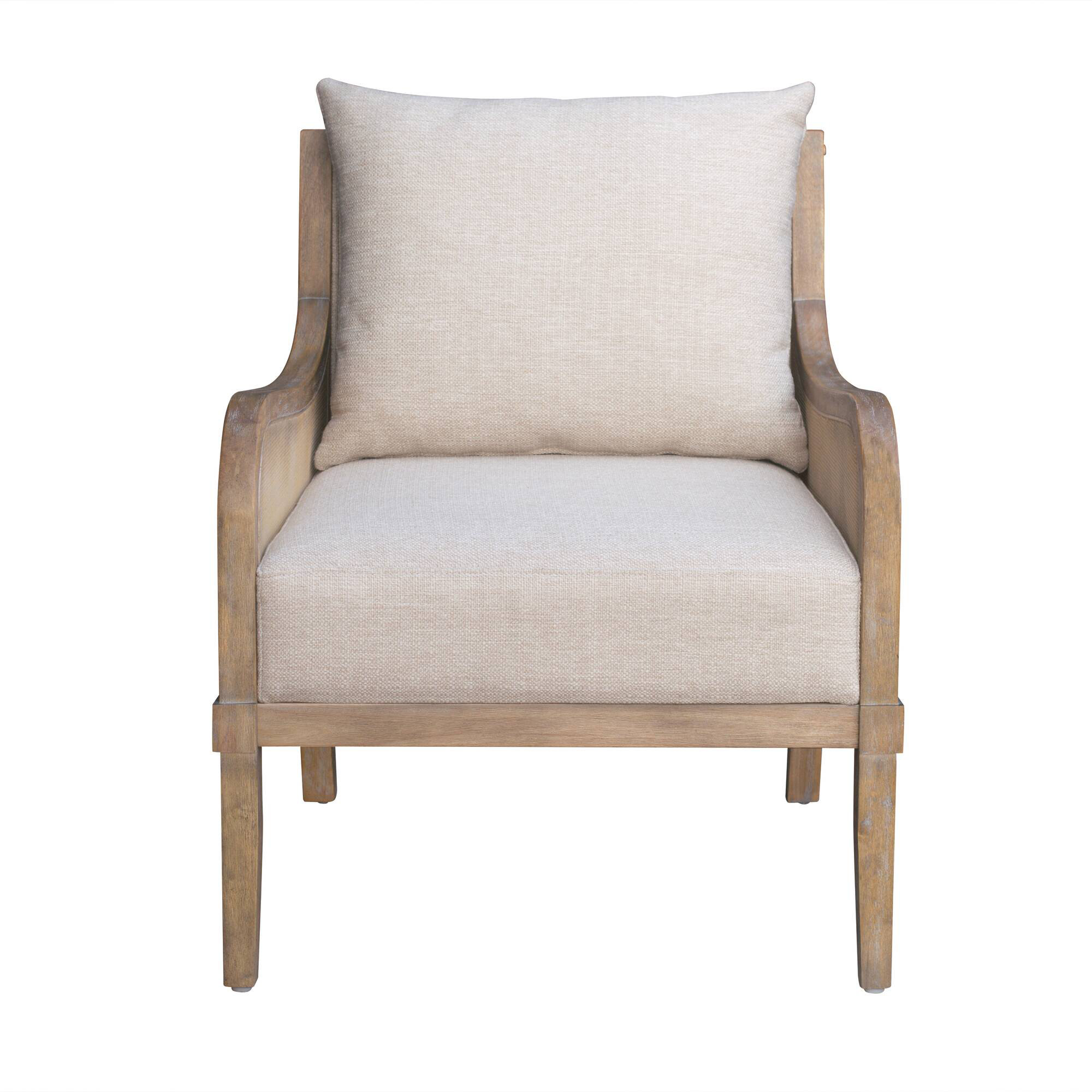 Martha Stewart Morgan Cane Accent Chair With Removable Back Cushion ...