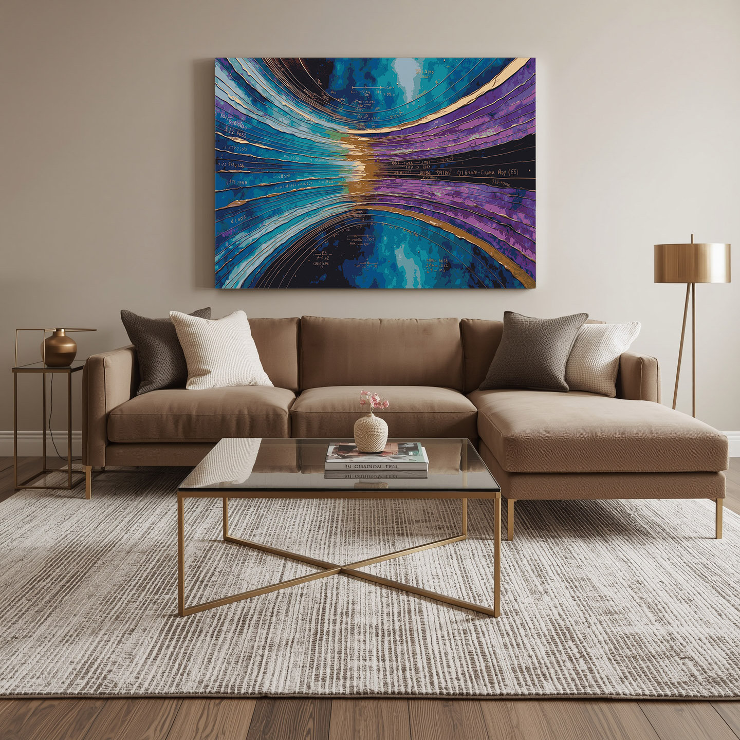 Latitude Run® Space Electromagnetic spectrum charts Purple Canvas Wall ...
