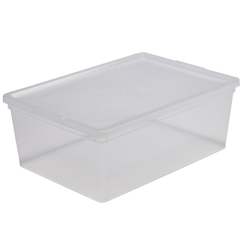 Rebrilliant 4 Pack Stackable Storage Bins with Lids in Clear | Wayfair
