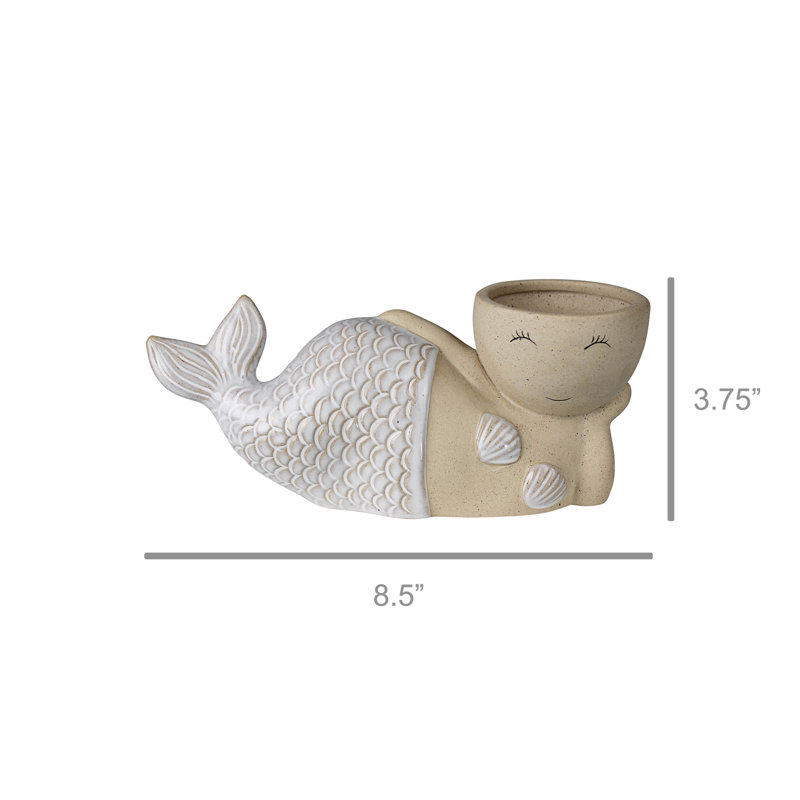 Wade Logan® Boltuch Laying Mermaid Statue Planter & Reviews | Wayfair