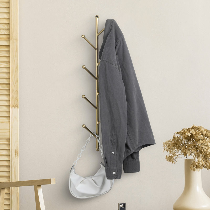 Mercer41 Davaney 8 - Hook Wall Mounted Coat Rack in Gold & Reviews ...