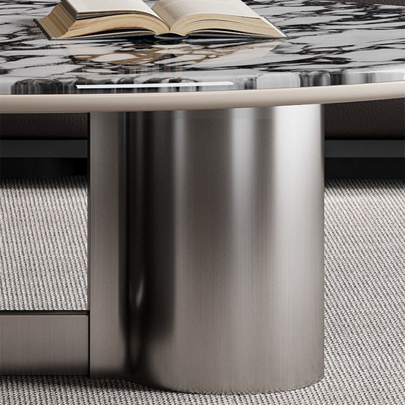 The Invincibles home Light luxury oval marble coffee table living room ...