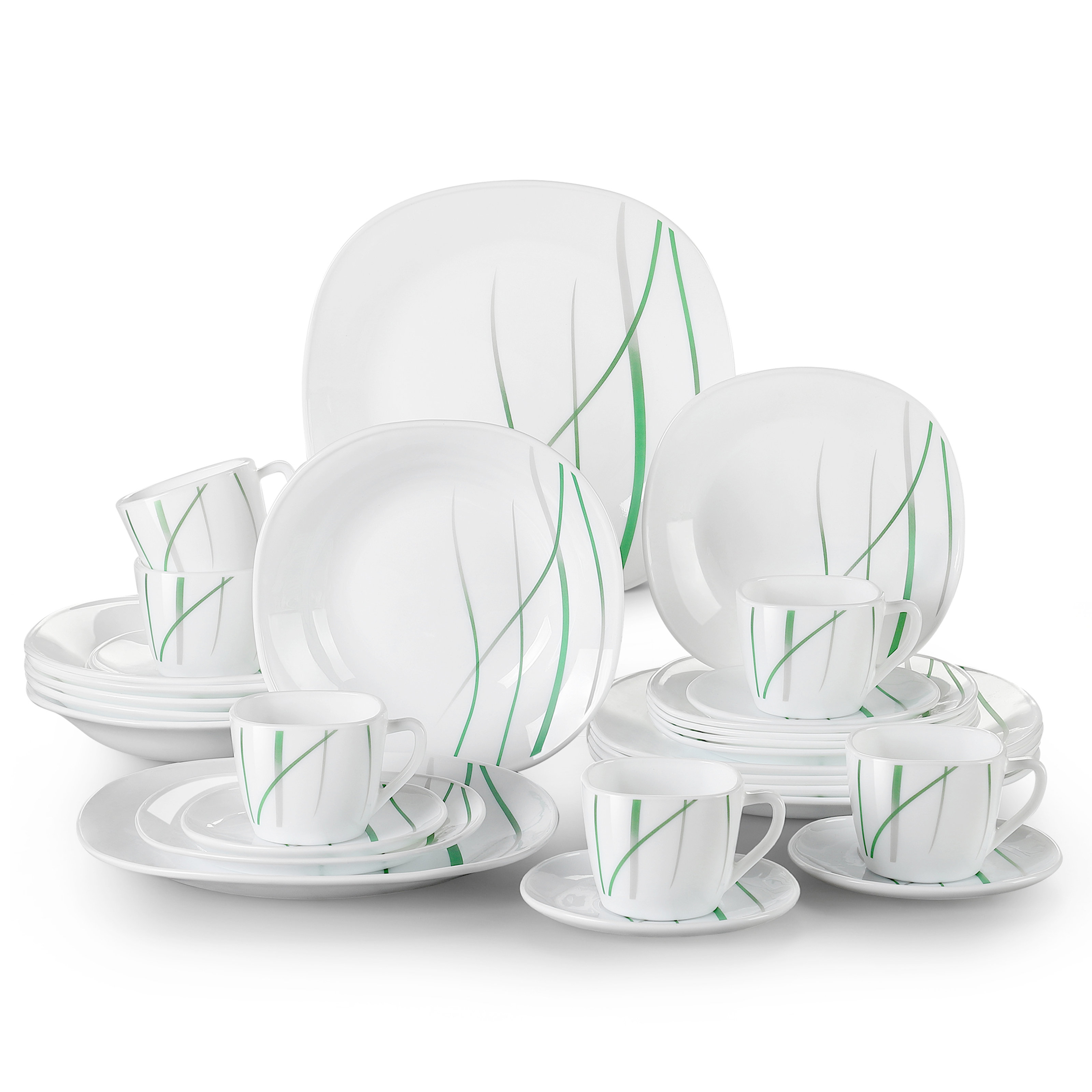 Brayden Studio® Avleen Opal 30 Piece Dinnerware Set, Service For 6 ...
