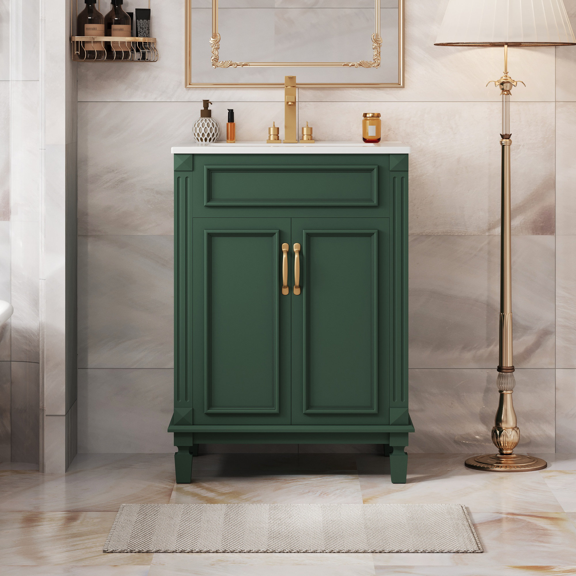 Ebern Designs Meuble-lavabo 24 po avec lavabo supérieur - Wayfair Canada