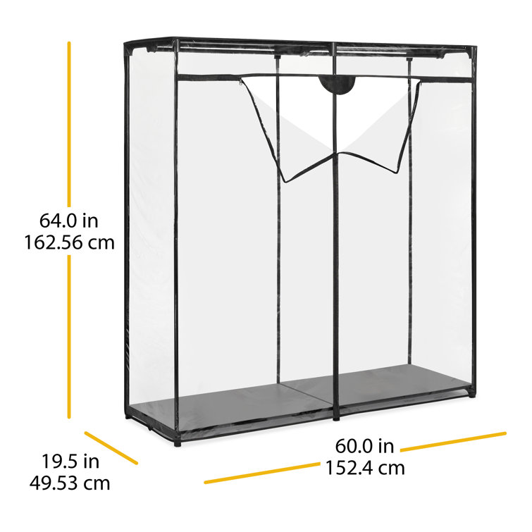 Rebrilliant 60'' Metal Portable Wardrobe & Reviews | Wayfair